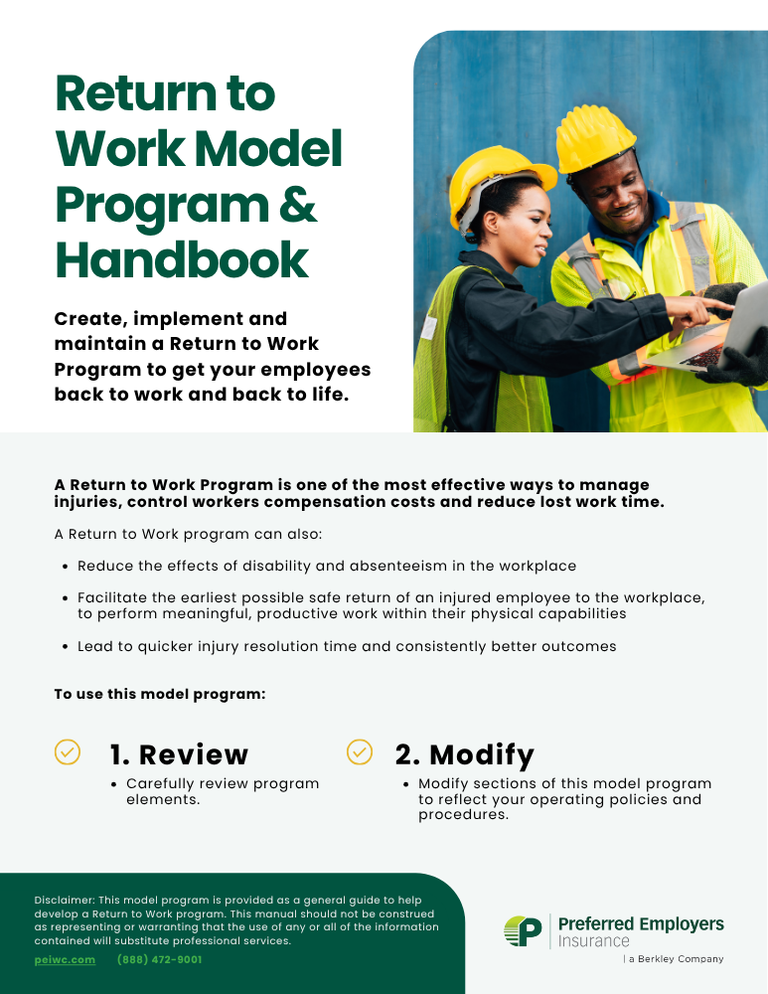 Return to Work Programs that Work: A Step-by-Step Guide for Employers | Preferred Employers ...